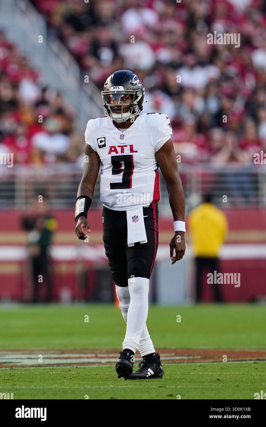 Atlanta Falcons quarterback Michael Penix Jr. walks on the field during ...