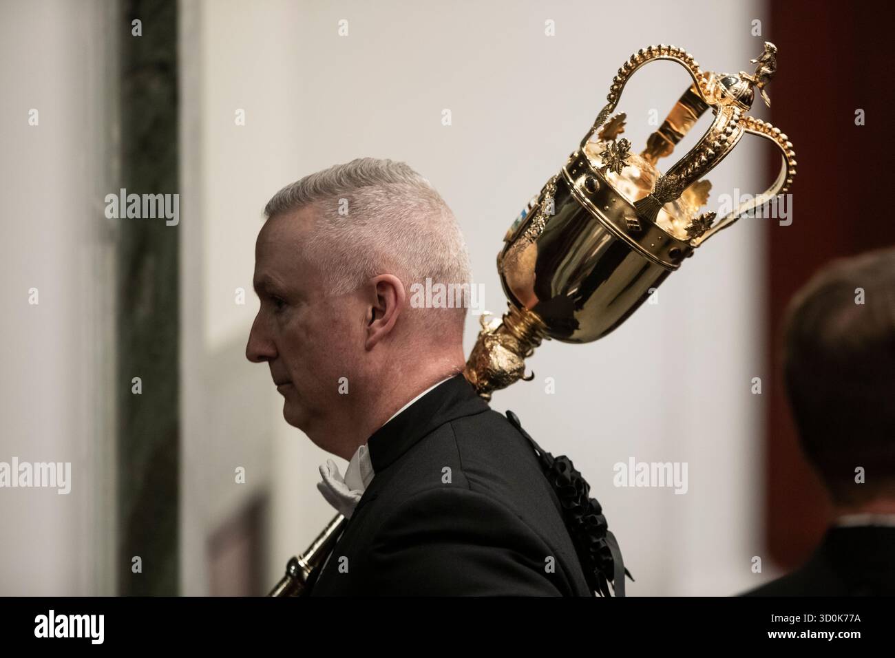 Edmonton, Canada. 23rd Oct, 2025. Alberta Sergeant at Arms Terry ...
