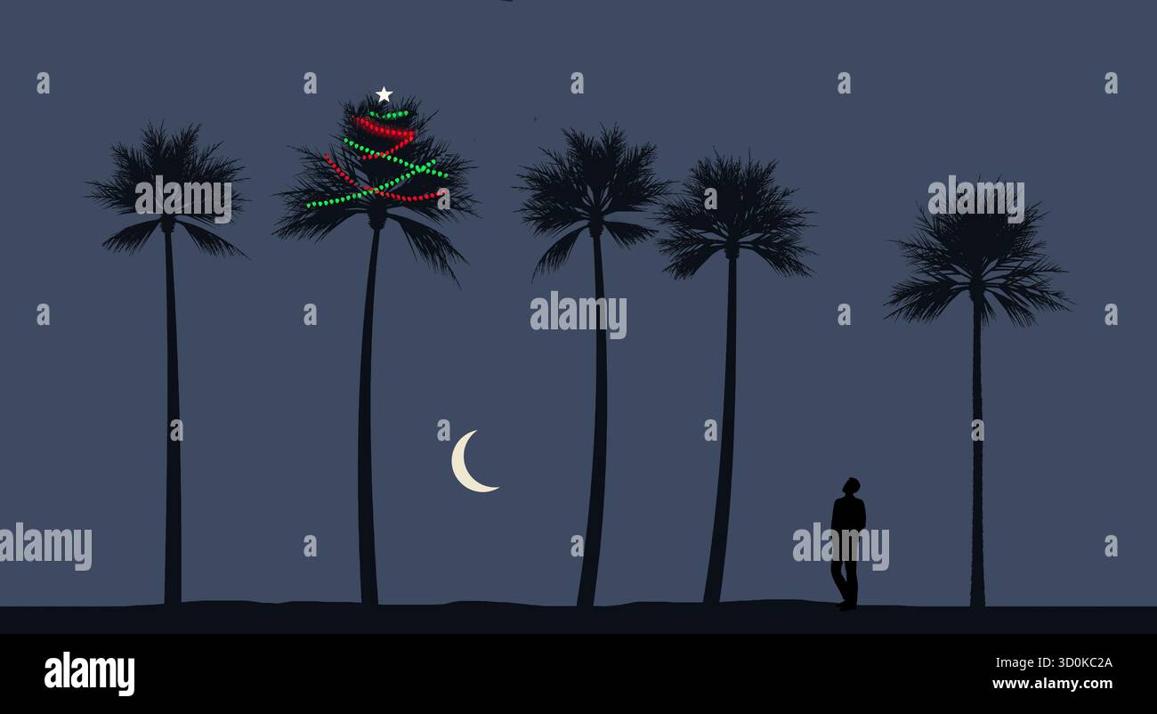 Palm tree night light Stock Vector Images - Alamy