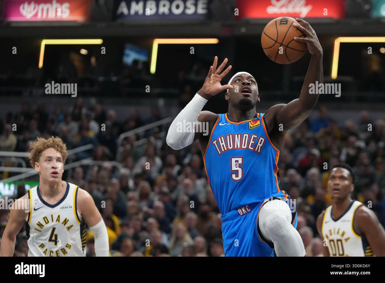 Oklahoma City Thunder's Luguentz Dort puts up a shot against Indiana ...