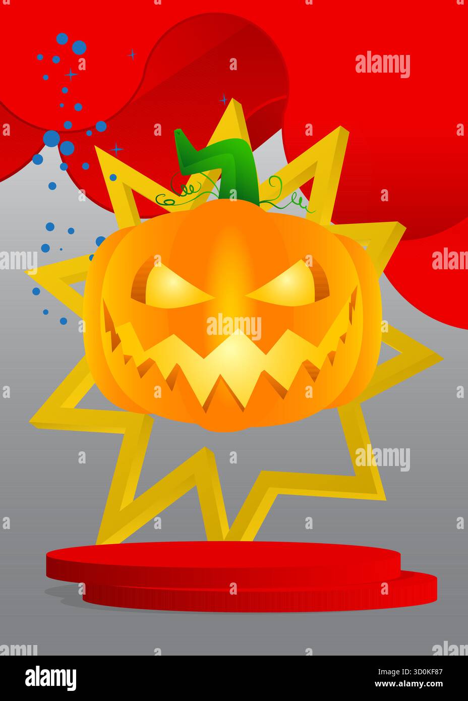 Mockup product display with halloween pumpkin, Jack O' Lantern. Vector ...