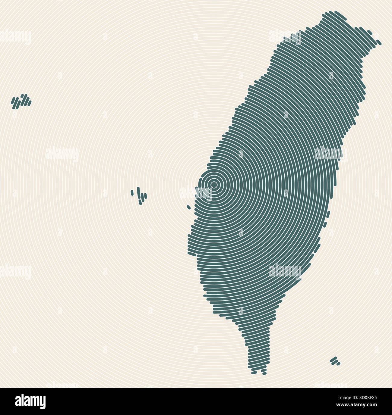 Taiwan shape rings. Country map formed by stacked circles. Taiwan ...