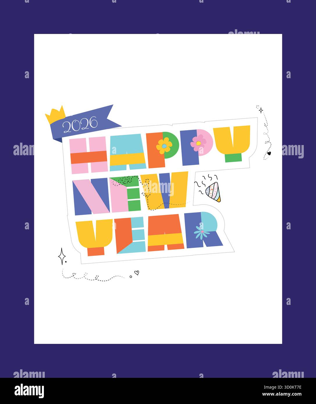 Joyful happy new year 2026 Stock Vector Images - Alamy