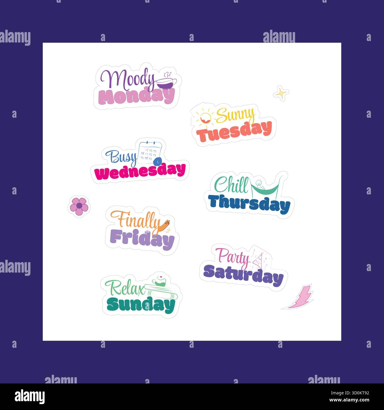 Perfect week Stock Vector Images - Alamy