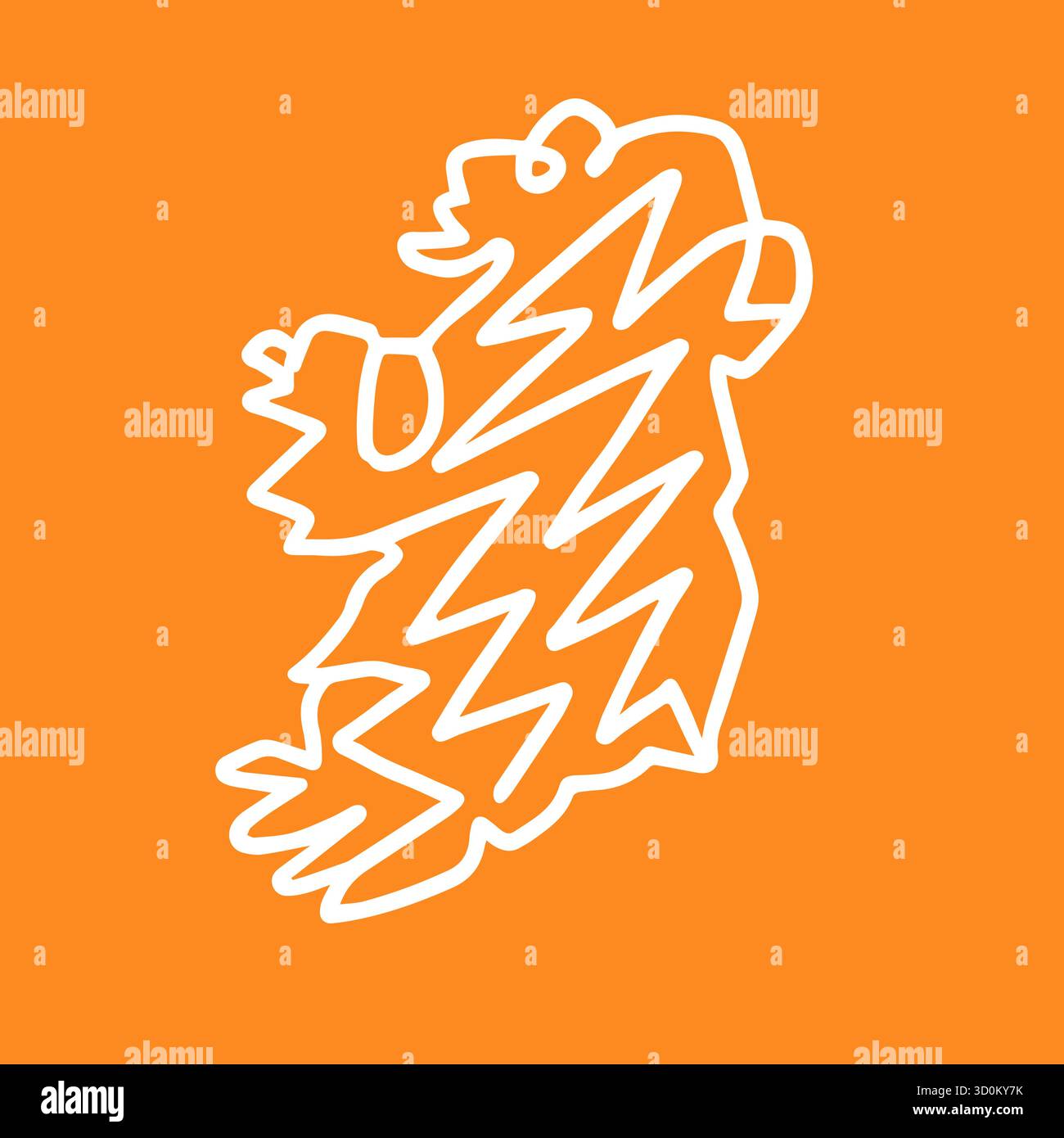 Abstract Scribble Map of Ireland. Minimalist vector design for travel ...