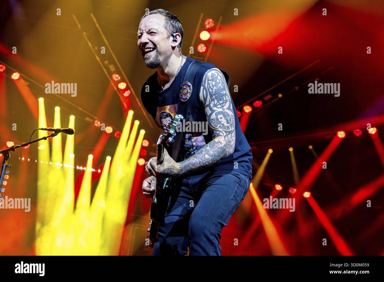 Michael Poulsen, singer and guitarist from Volbeat as part of the ...