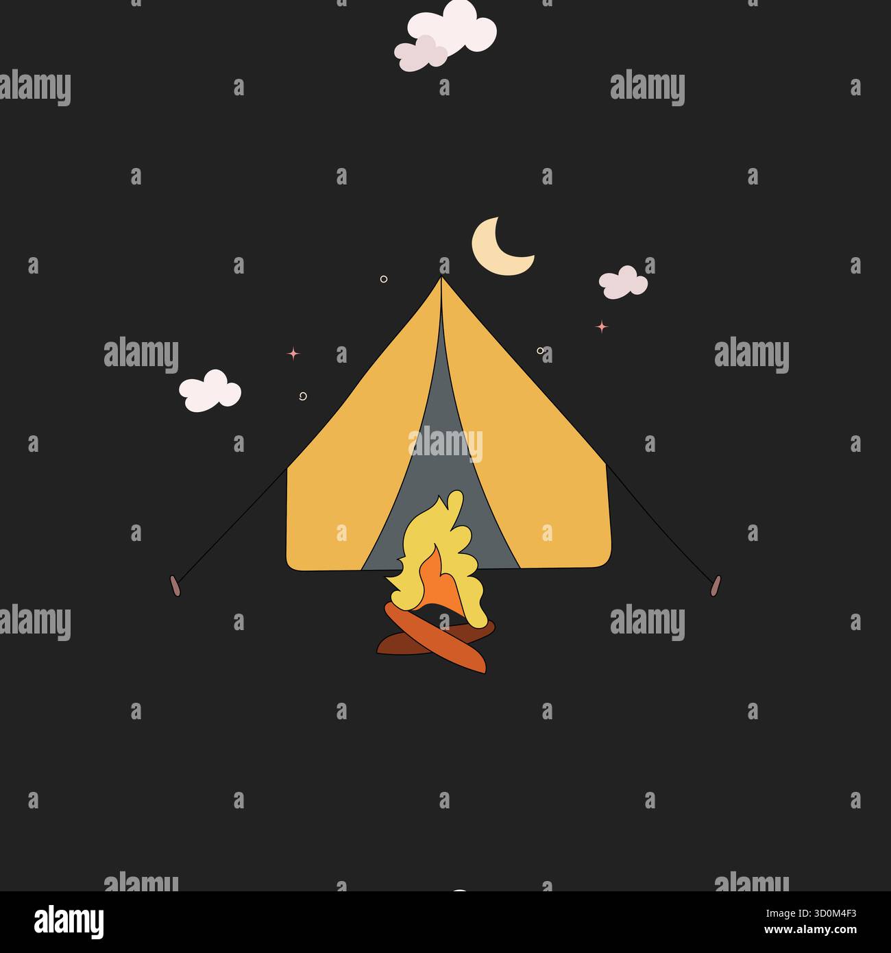 Camping tent bonfire Stock Vector Images - Alamy