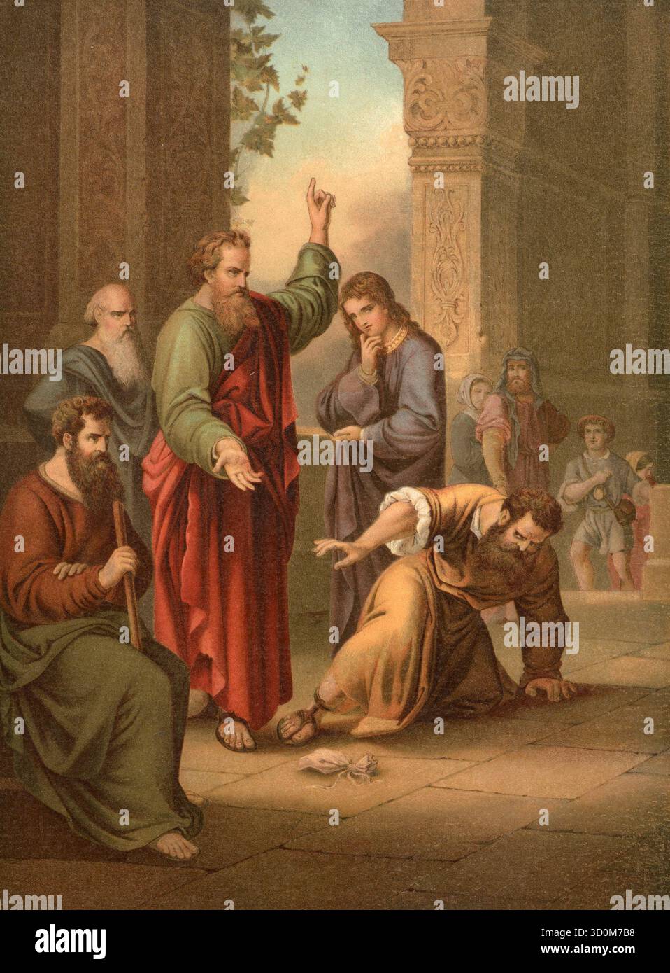 Biblical scene, Bible, Ananias and Sapphira were a married couple from ...