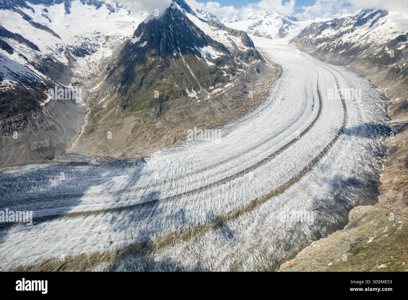 Aerial view snakes through snowy hi-res stock photography and images ...