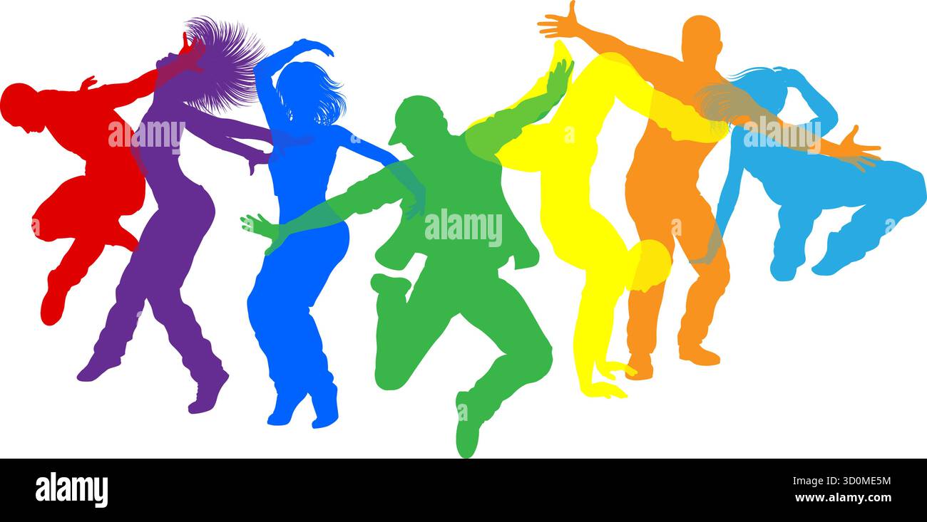 Dancers Silhouette Street Dance Poses Silhouettes Stock Vector Image ...