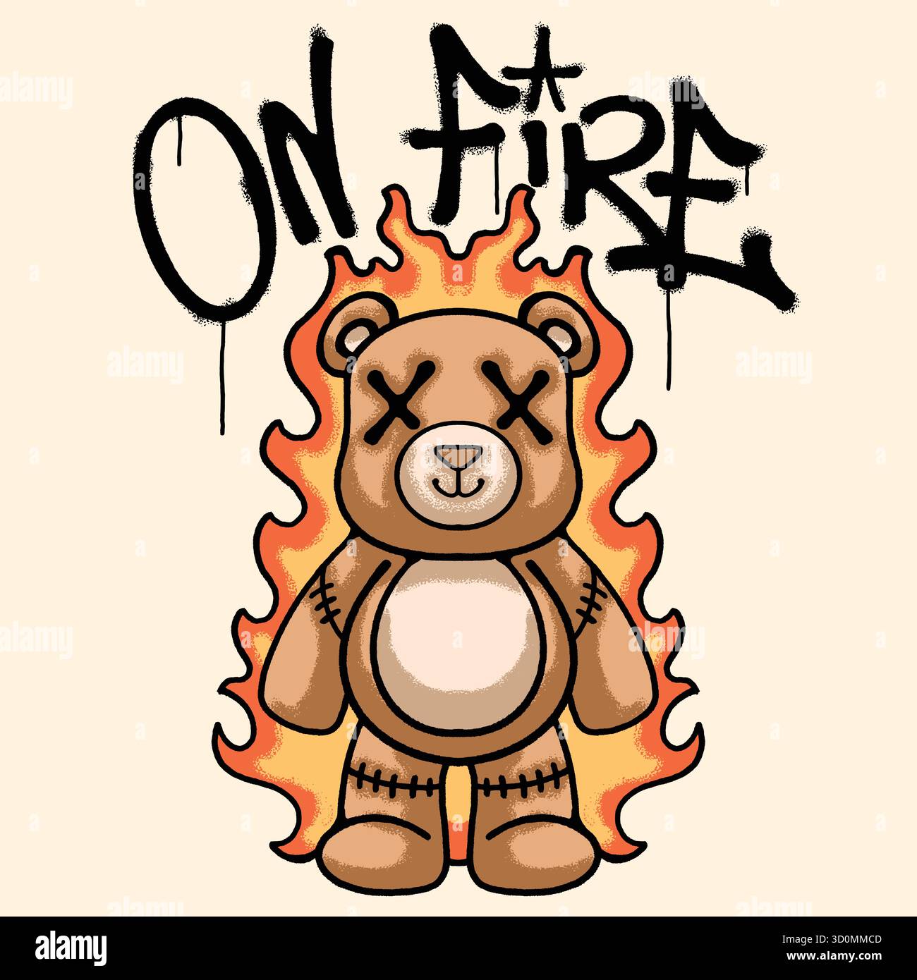 Burning Teddy Bear Urban Streetwear Art Stock Vector Image & Art - Alamy