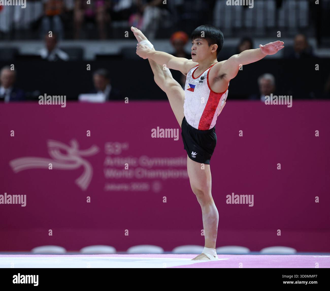 Carlos Yulo of Philippines performs during the Men's floor exercise ...