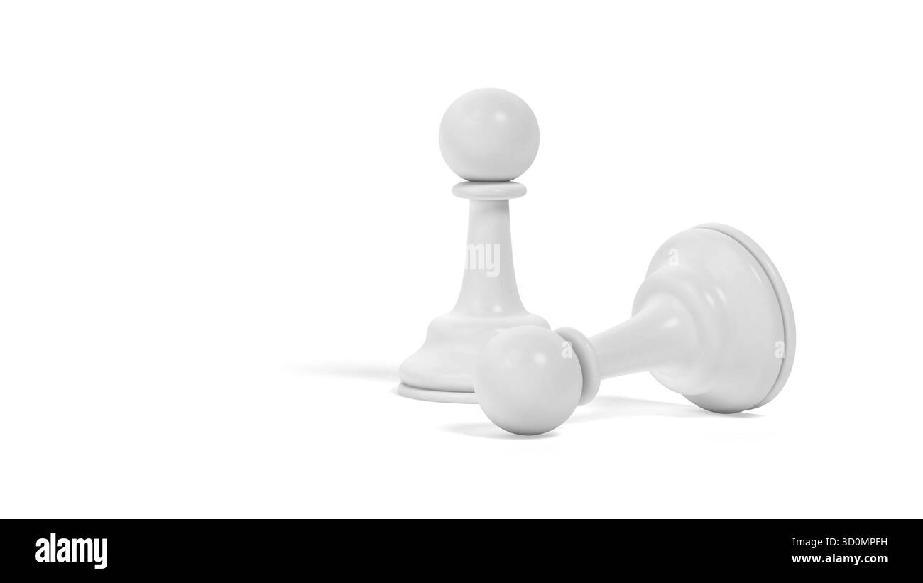 White pawns isolated on white background. 3d illustration Stock Photo ...