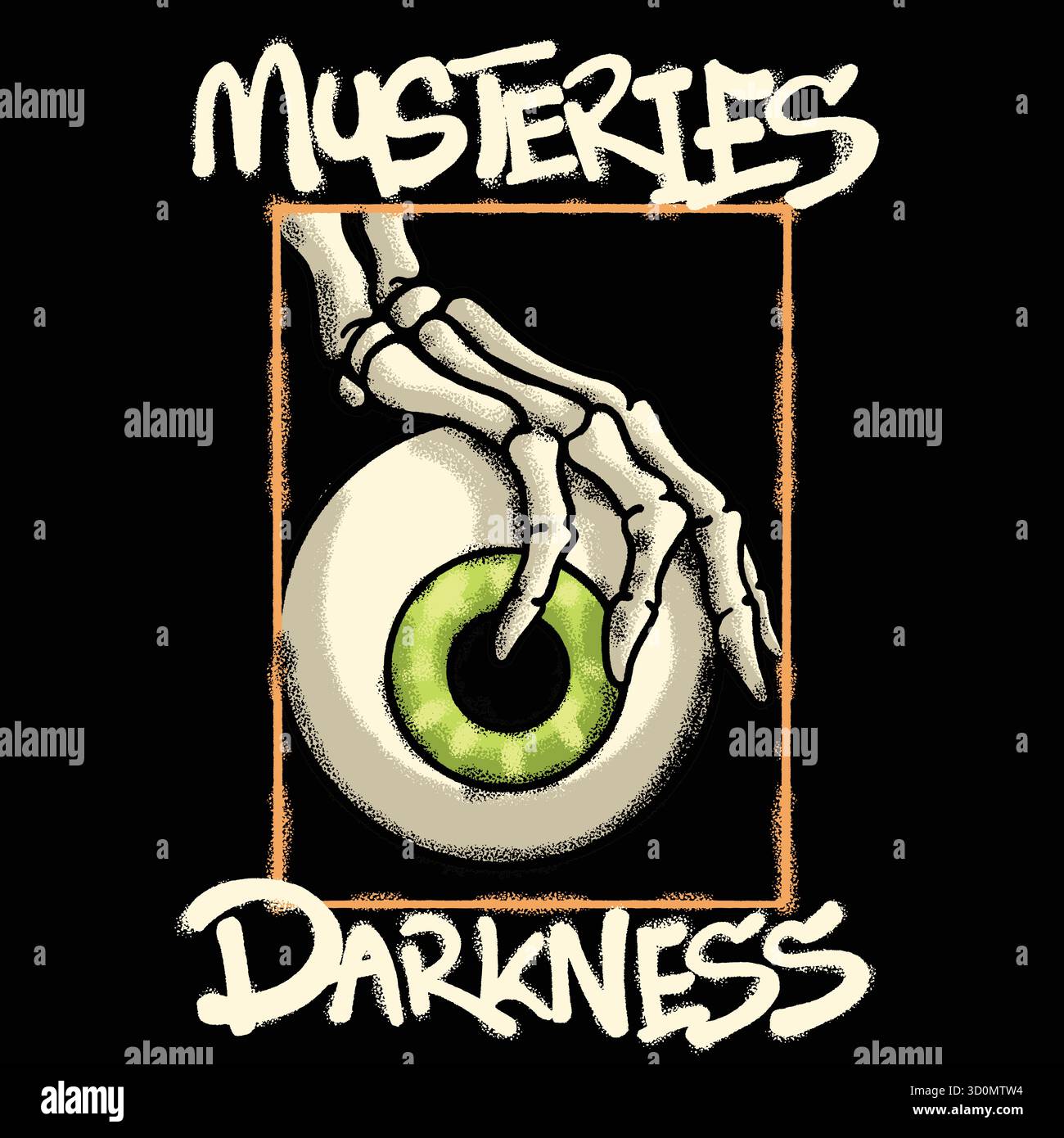 Skeleton Hand Grasping an Eyeball for streetwear illustration Stock ...