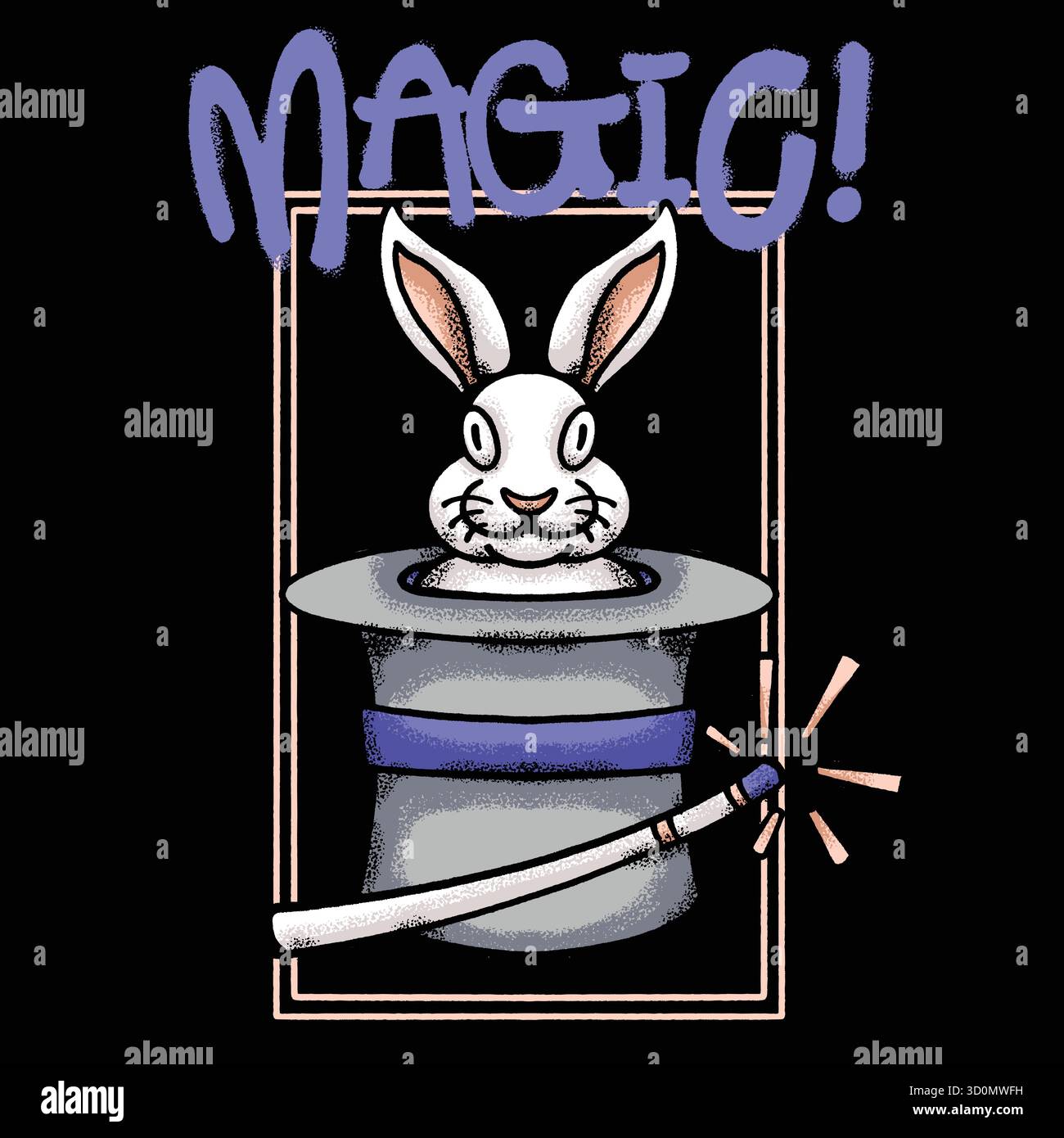 Magic Bunny for streetwear illustration Stock Vector Image & Art - Alamy