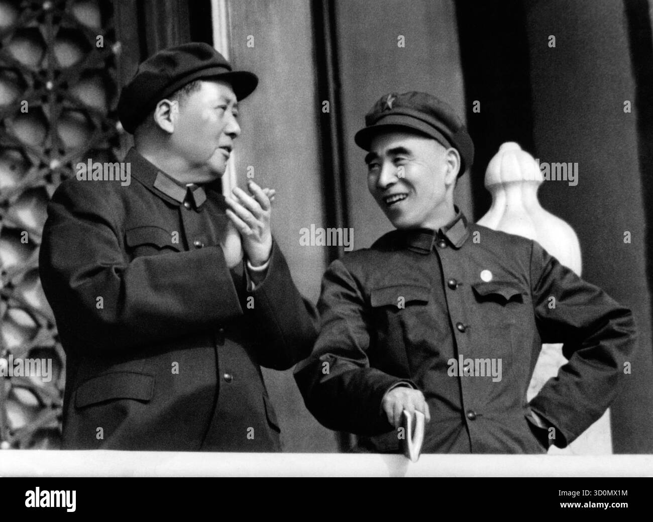 Mao Zedong with Lin - Piao at a rally on Tian'anmen Square in Beijing ...