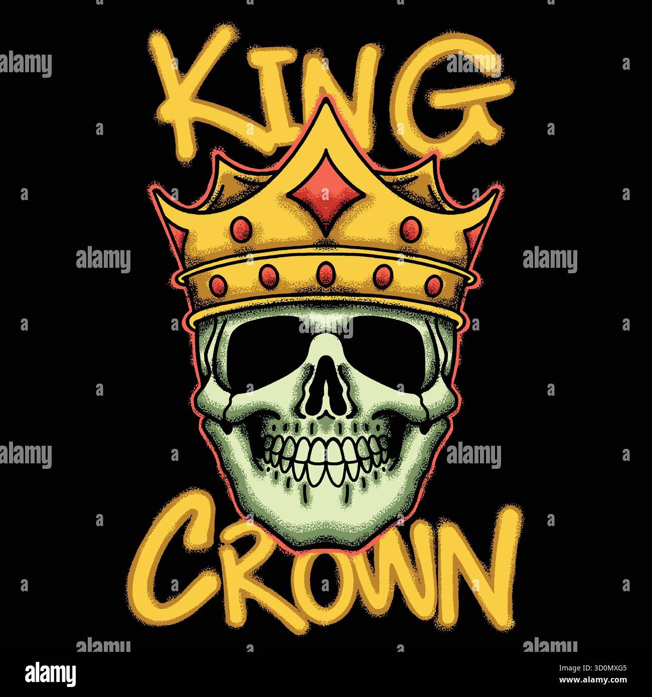 skull wearing a gold crown Urban Streetwear Art Stock Vector Image ...
