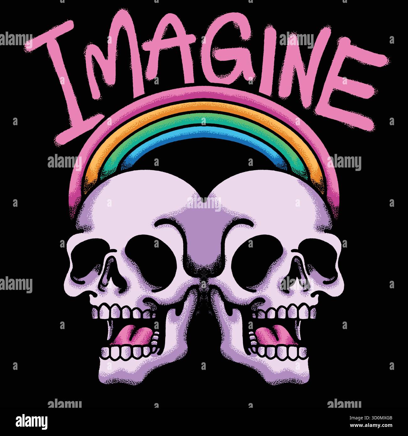 Skulls Rainbow for streetwear illustration Stock Vector Image & Art - Alamy