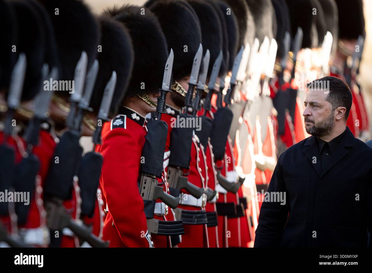 Ukrainian President Volodymyr Zelensky, King Charles III and Major Ben ...