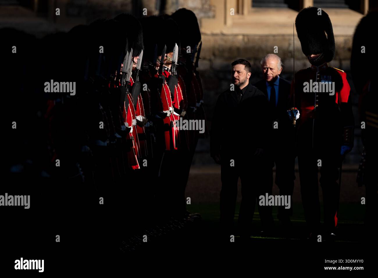 Ukrainian President Volodymyr Zelensky, King Charles III and Major Ben ...