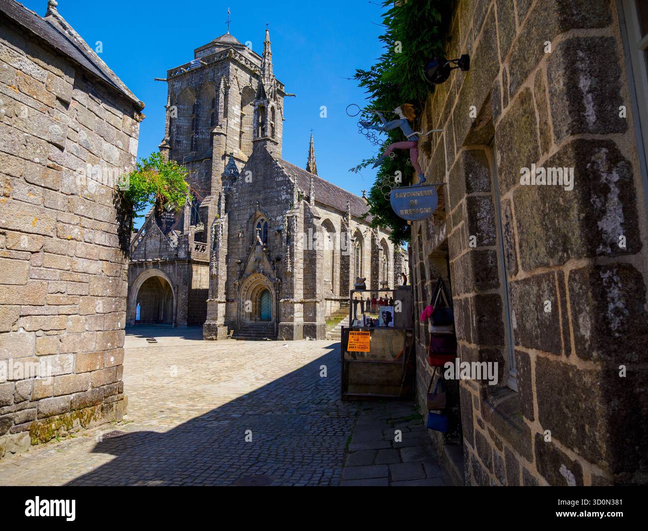 Parish church, Locronan, Brittany, France Stock Photo - Alamy