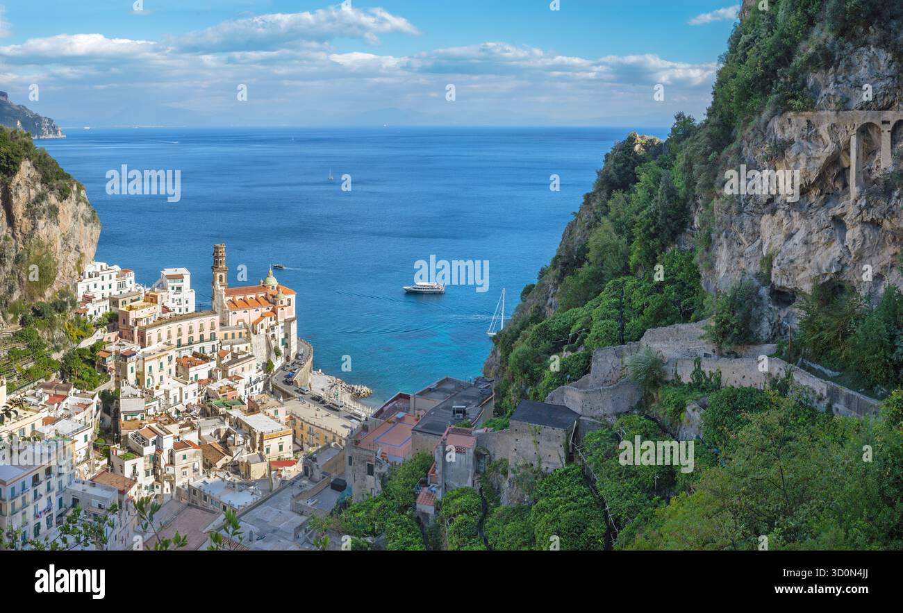 Atrani - Amalfi coast - The city with the church Chiesa di Santa Maria ...