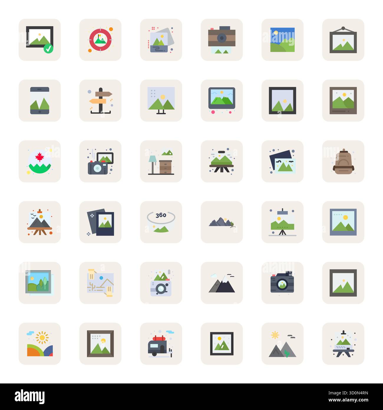Enhance your projects with 36 Flat vector icons themed around Mountains ...