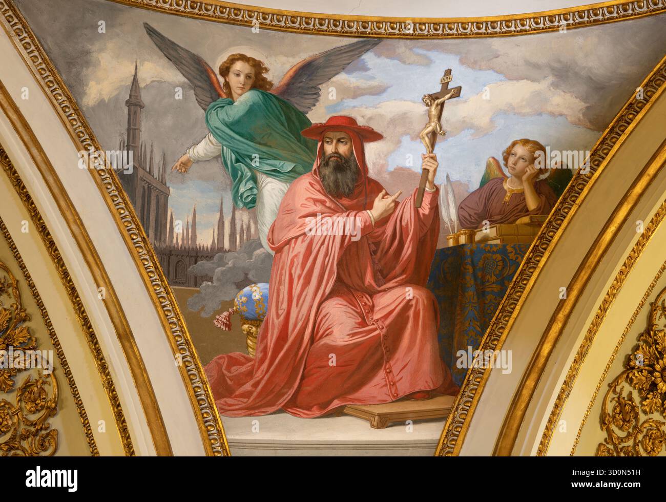 CAVA DE TIRRENI, ITALY - OCTOBER 7, 2025: The fresco of St. Peter ...
