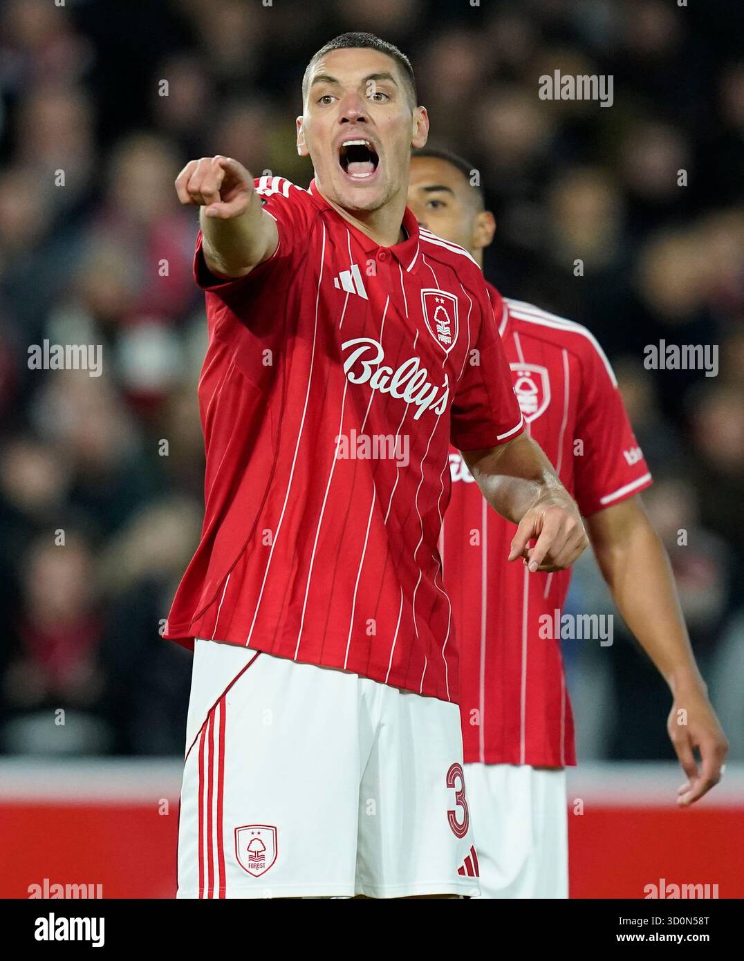 Nottingham, England, 23rd October 2025. Nikola Milenkovic of Nottingham ...