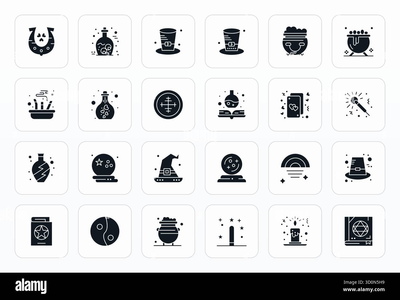 Premium collection of 24 Glyph vector icons for Mystical, meticulously ...