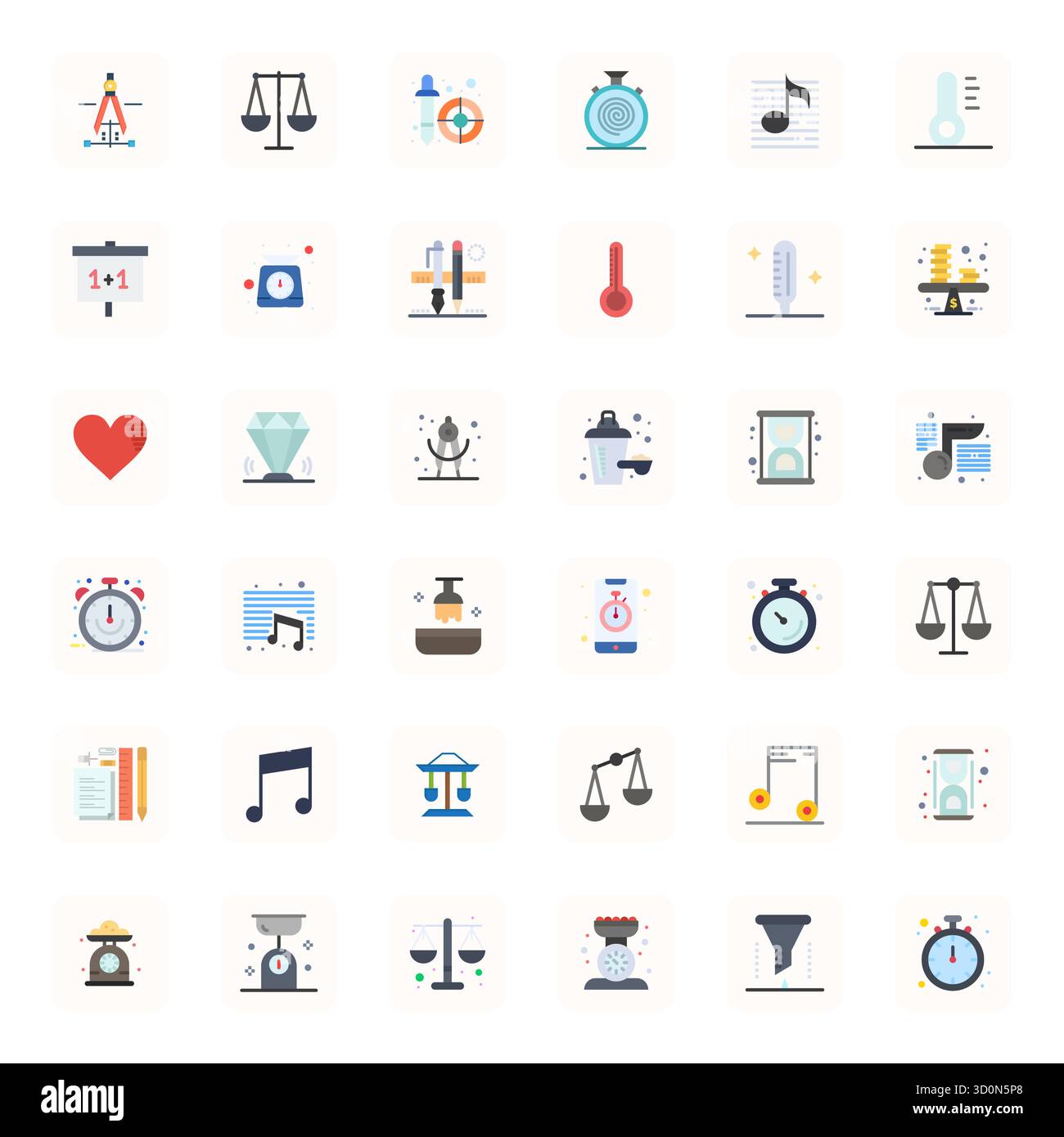 Vector pack with 36 Flat Detail Enhanced icons inspired by Measure ...