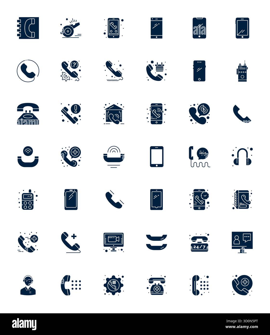 Handcrafted collection featuring 42 Filled vector icons for Call ...