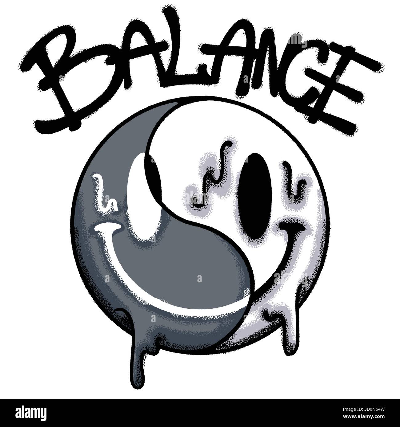 Yin Yang Smile Urban Streetwear Art Stock Vector Image & Art - Alamy