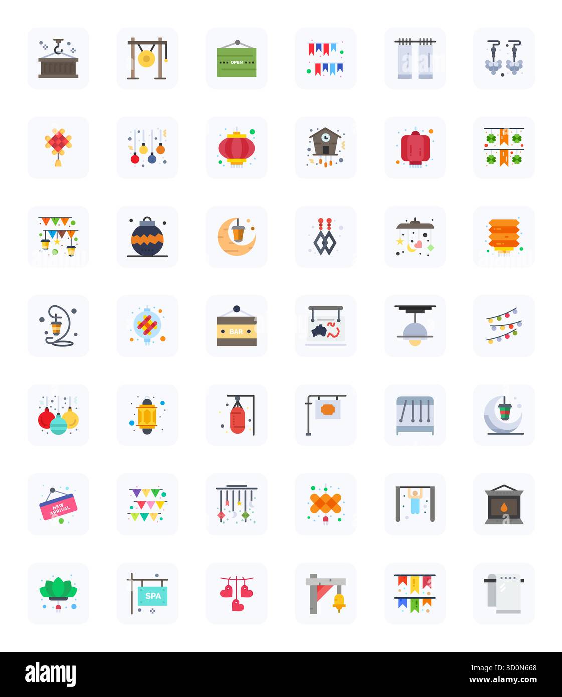 Distinctive pack of 42 Pixel Aligned vector icons inspired by Hanging ...