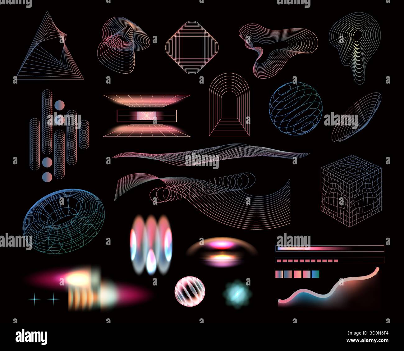 Abstract glowing neon lines form Stock Vector Images - Alamy