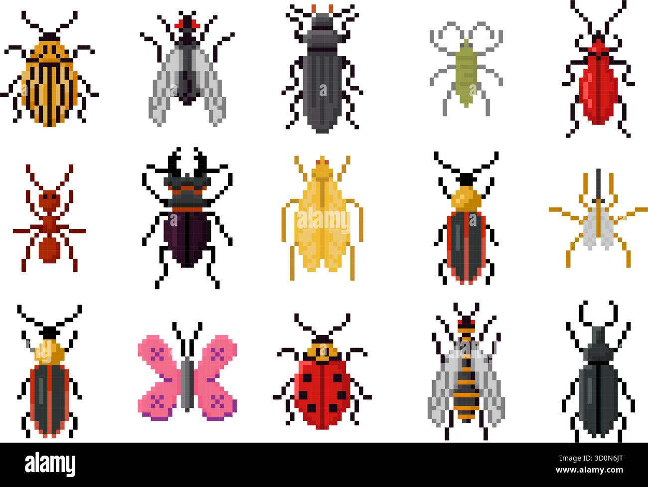Pixel art insects pixelated hi-res stock photography and images - Alamy