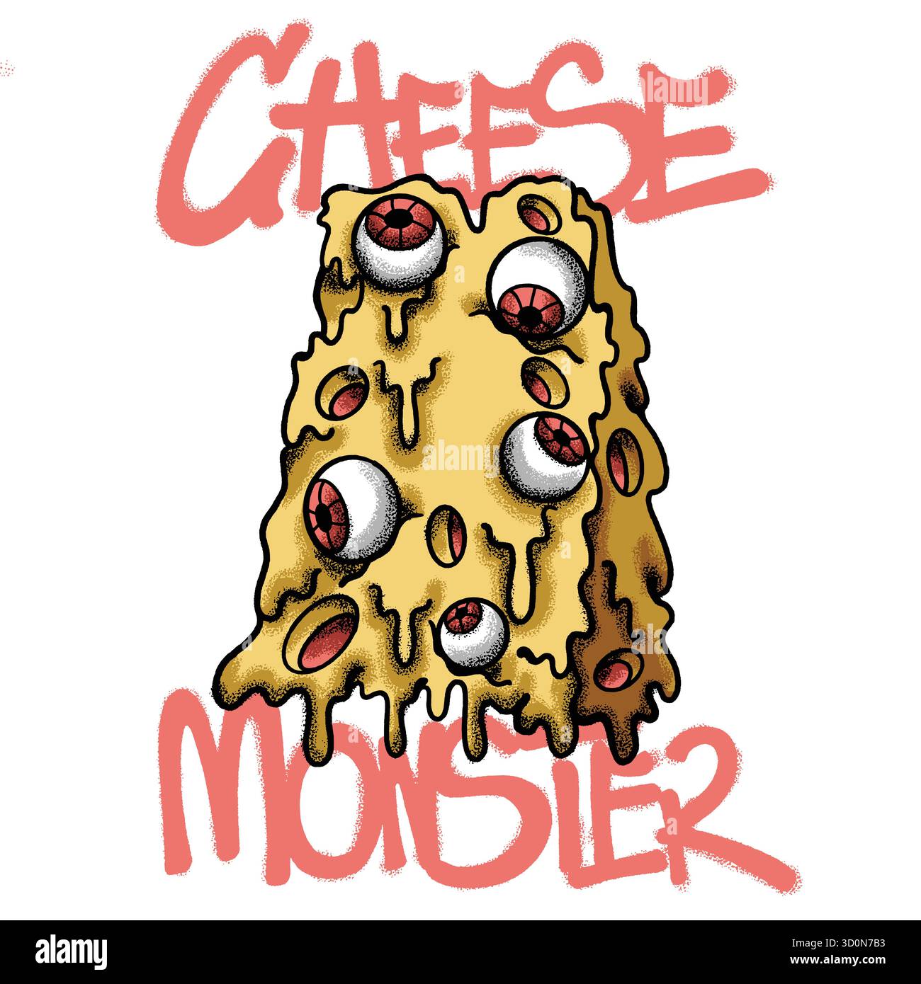 Cheese Monster for streetwear illustration Stock Vector Image & Art - Alamy