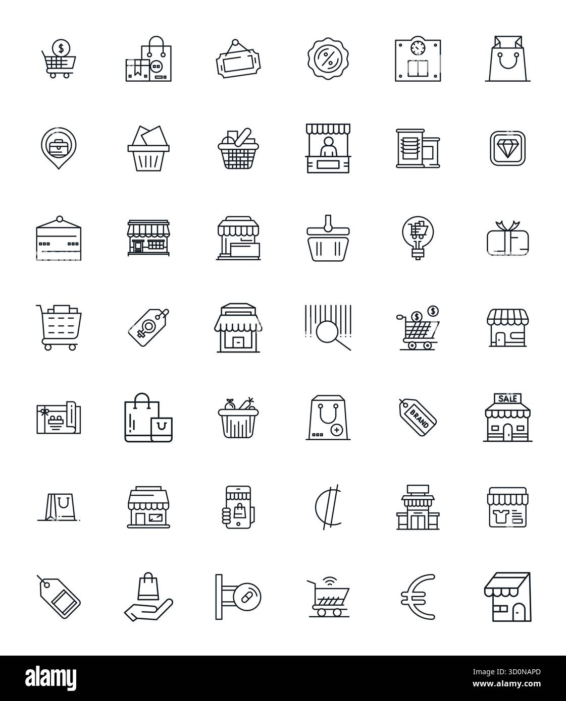 Sophisticated bundle of 42 Bold Line vector icons for Retailer ...