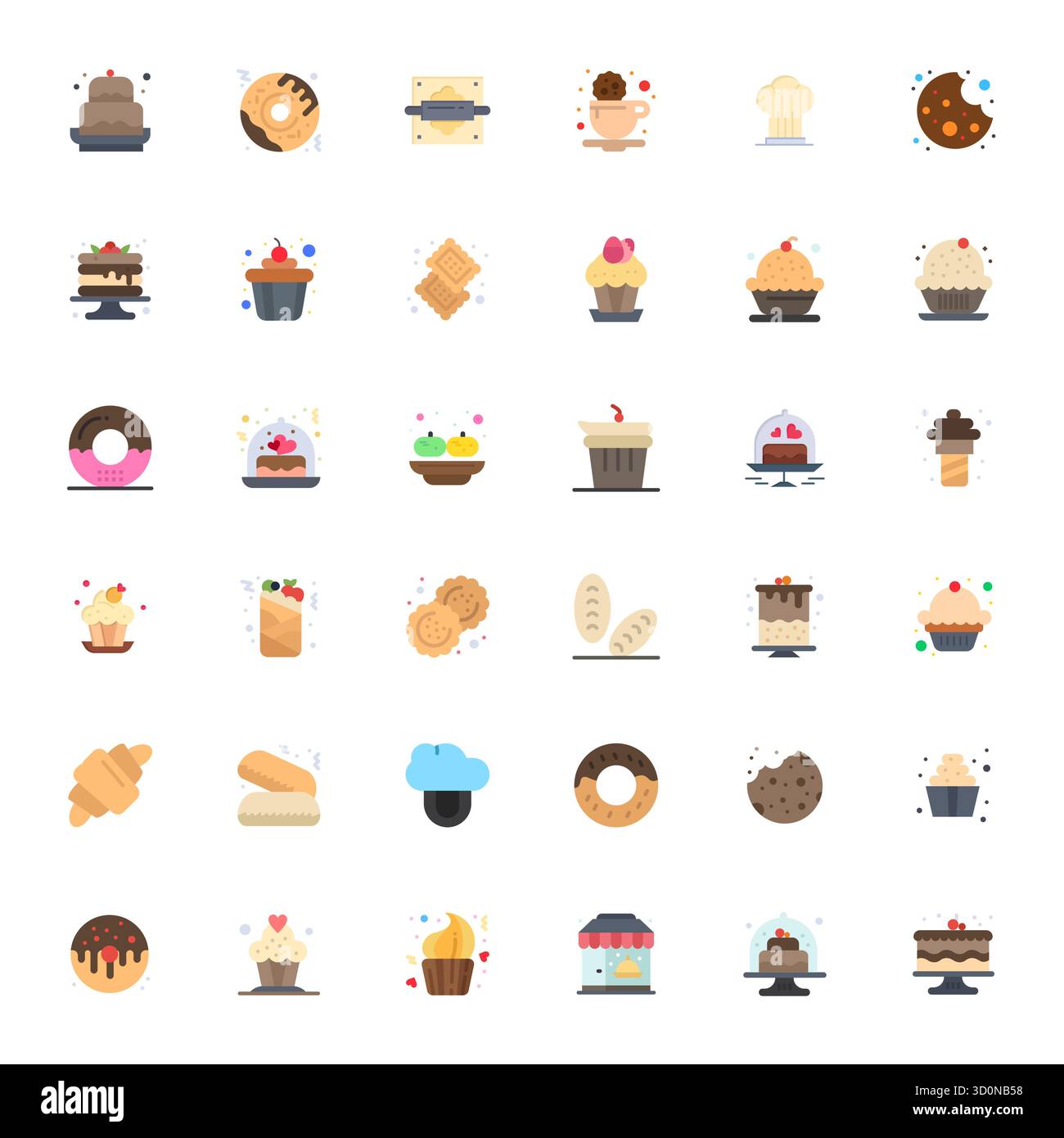Thoughtfully designed 36 vector icons themed around Pastry, crafted in ...