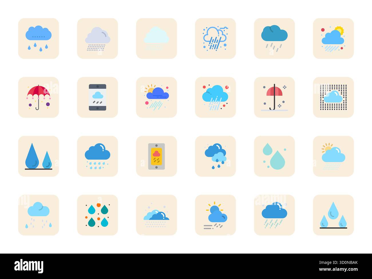 Download 24 scalable Flat vector icons designed for Drizzle, featuring ...