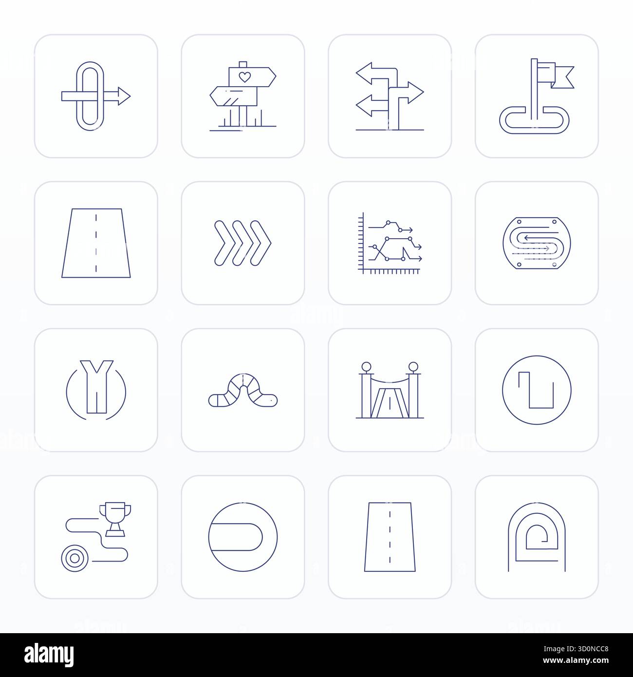 Handcrafted collection featuring 16 Thin Line vector icons for Pathway ...