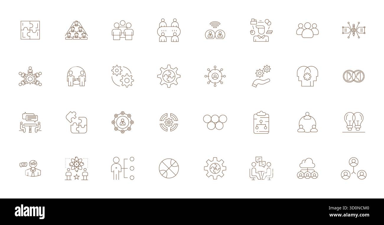 This Teamwork vector icon pack includes 32 Thin Line designs in 64x64 ...
