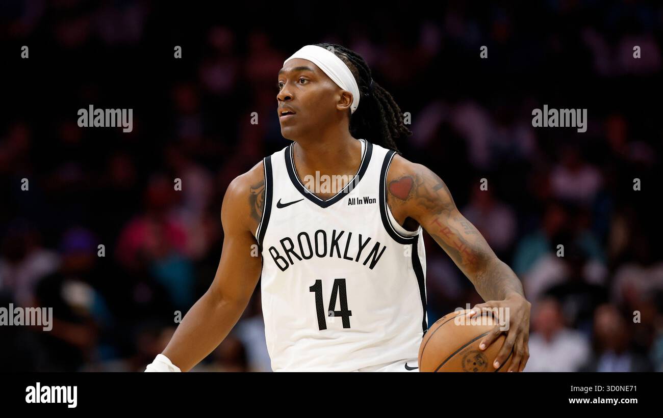 Brooklyn Nets guard Terance Mann brings the ball upcourt against the ...