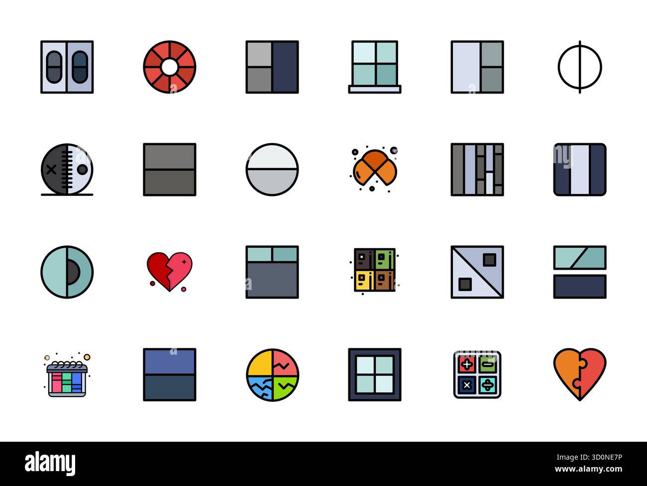 Unlock 24 Flat Line Filled PIXEL Perfect vector icons inspired by ...