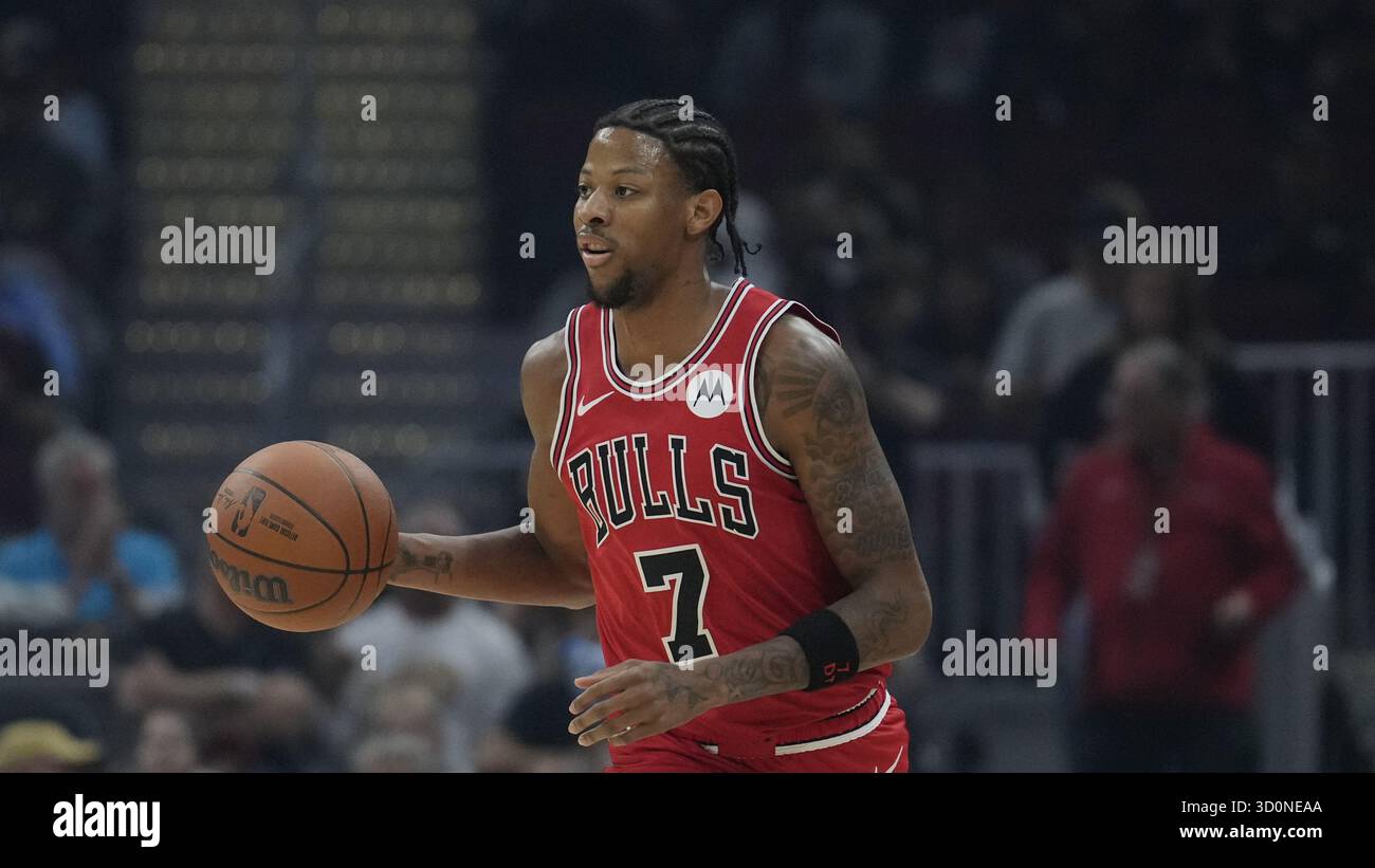 Chicago Bulls forward Dalen Terry (7) in the first half of a preseason ...