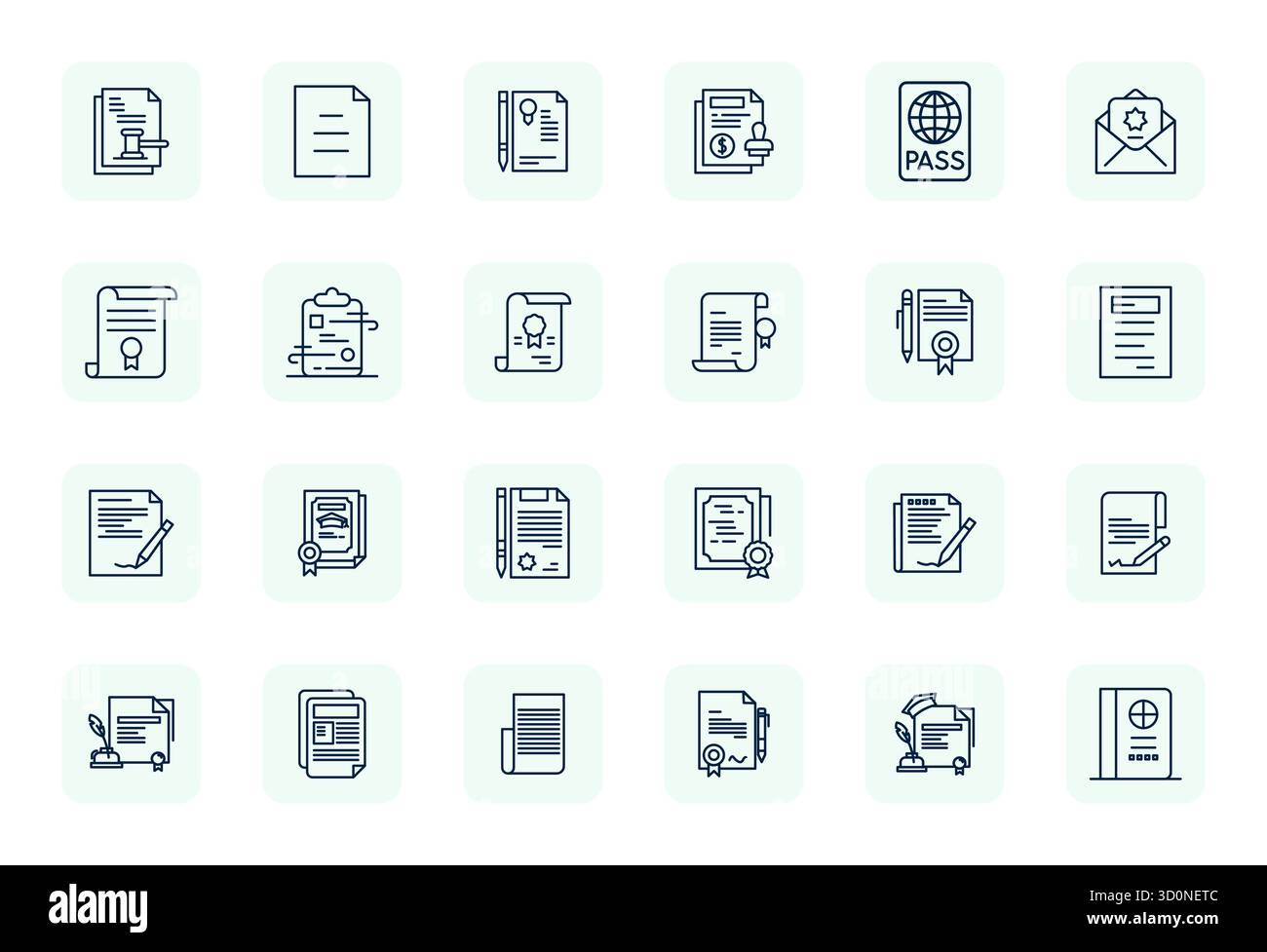 Masterfully created 24 vector icons representing Official Document in ...