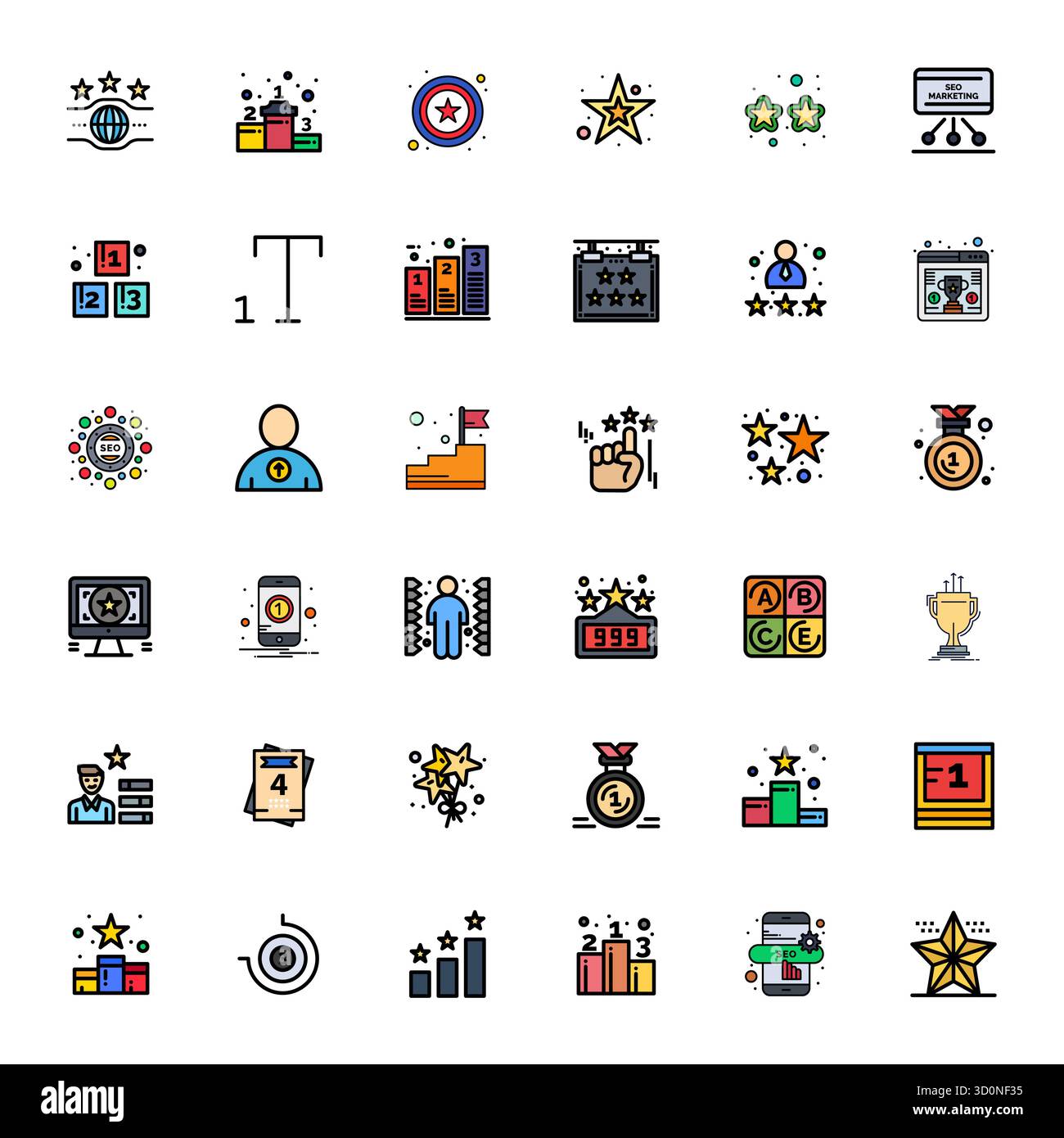 Beautifully rendered 36 Flat Line Filled Pixel Optimized vector icons ...