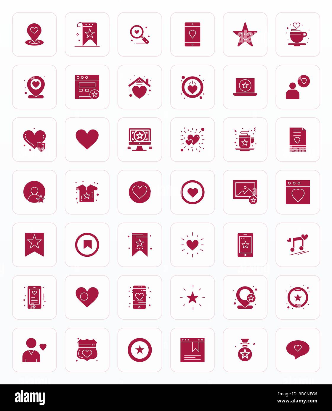 Precision-engineered 42 Glyph vector icons for Favorite, designed at ...