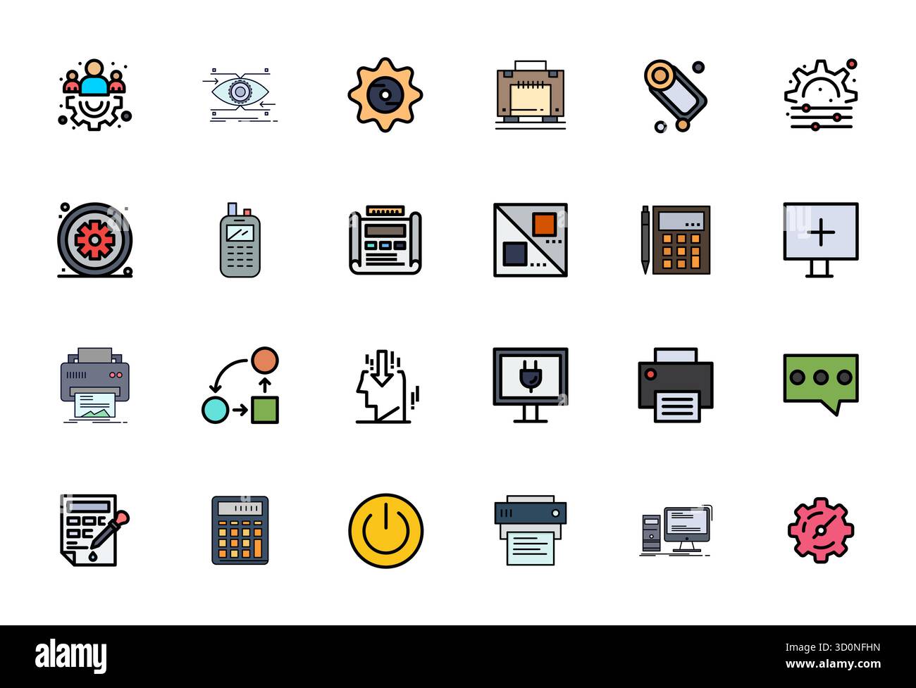 Unlock 24 Line Filled Editable vector icons inspired by Output ...