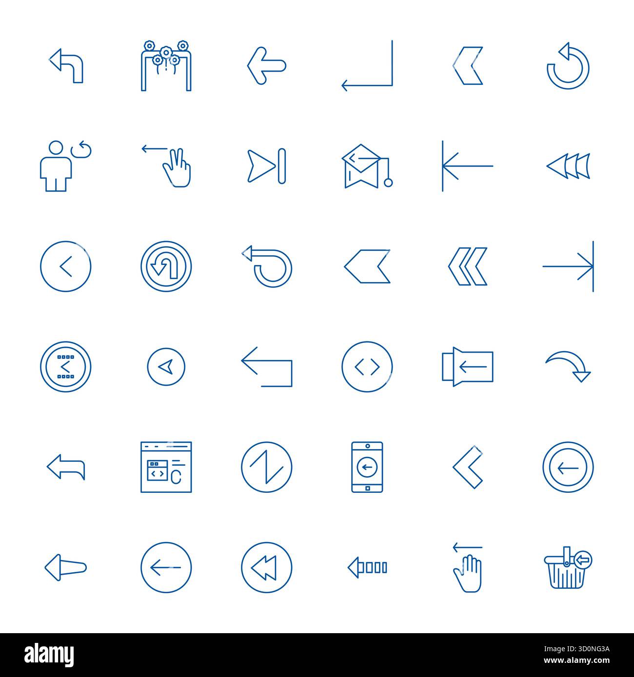 Artfully designed 36 Bold Line Editable vector icons for Back ...